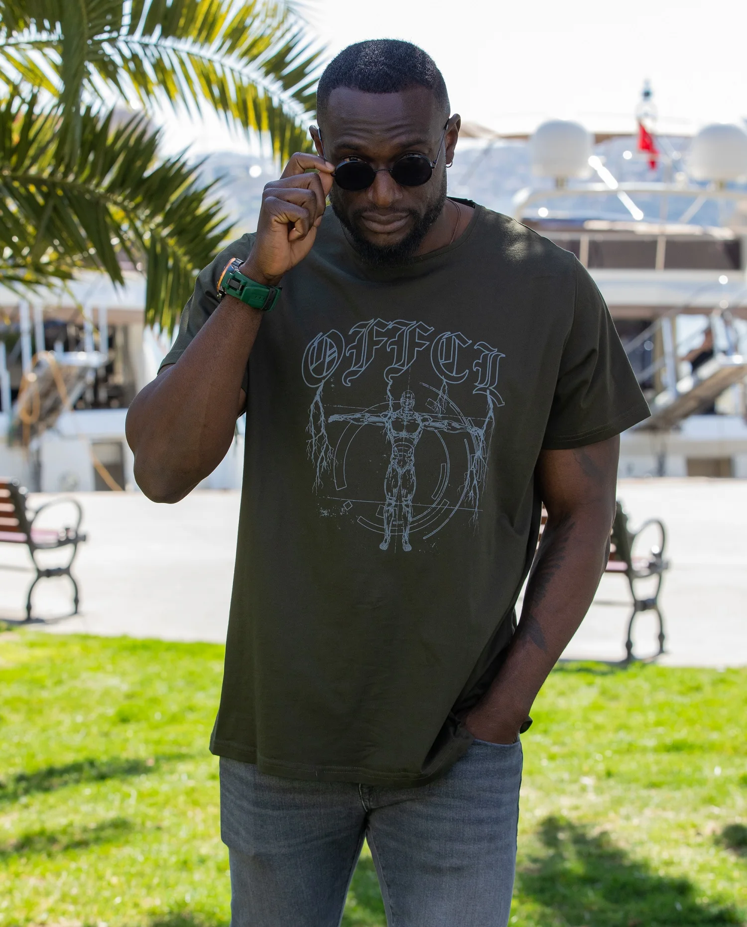 T Shirts For Men 100% Cotton Khaki Color Crew Neck Custom Printed ...