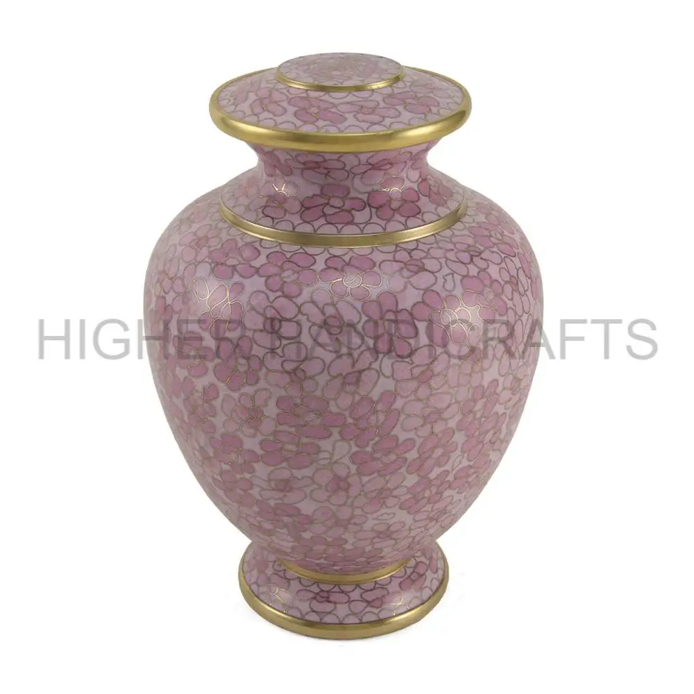 Decorative Cloisonne Rose Cremation Urn Large Memorial Urns Niche Burial Urns For Ashes Remains ...