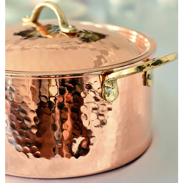 Copper Hot Pot Hammered Design Luxury Style Handmade Copper Pot Modern ...