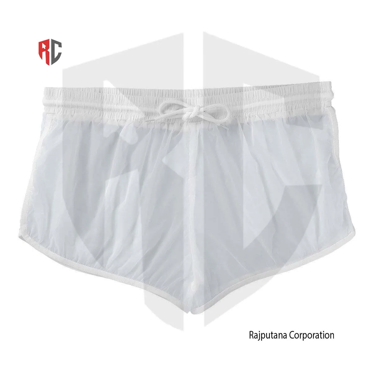 Men Jogging Gym Compression See Through Elastic Waist Sheer Mesh Shorts ...