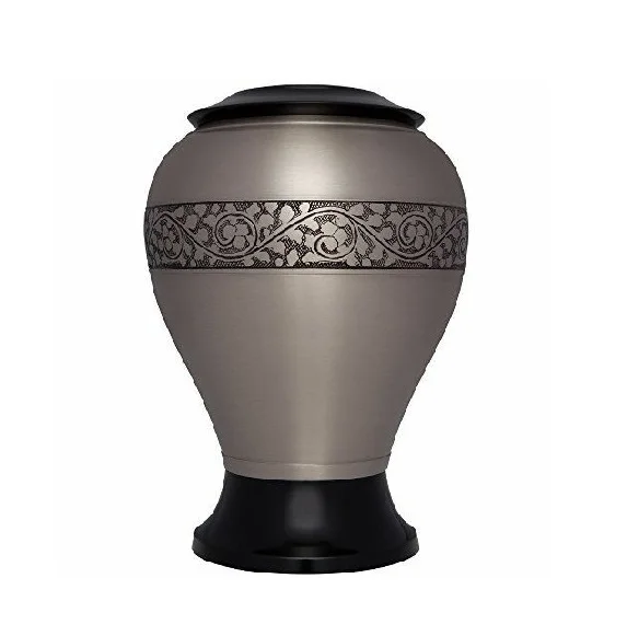 Silver Ceramic Urn For Adult Ashes For Aluminium Handmade Cremation Urn ...