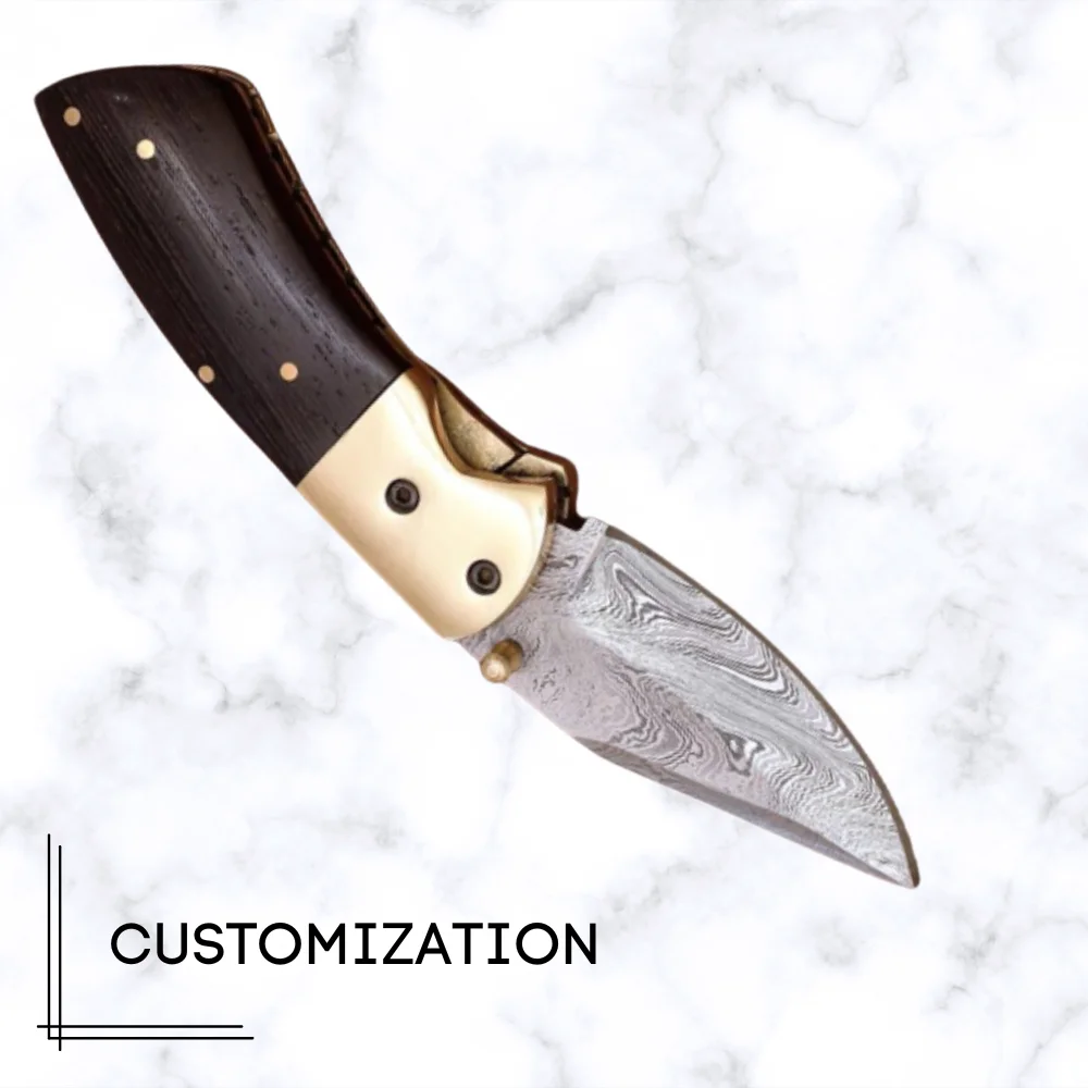 Hot Sales Wholesale Damascus Olive Wood-exotic Wenge Wood Custom Pocket ...