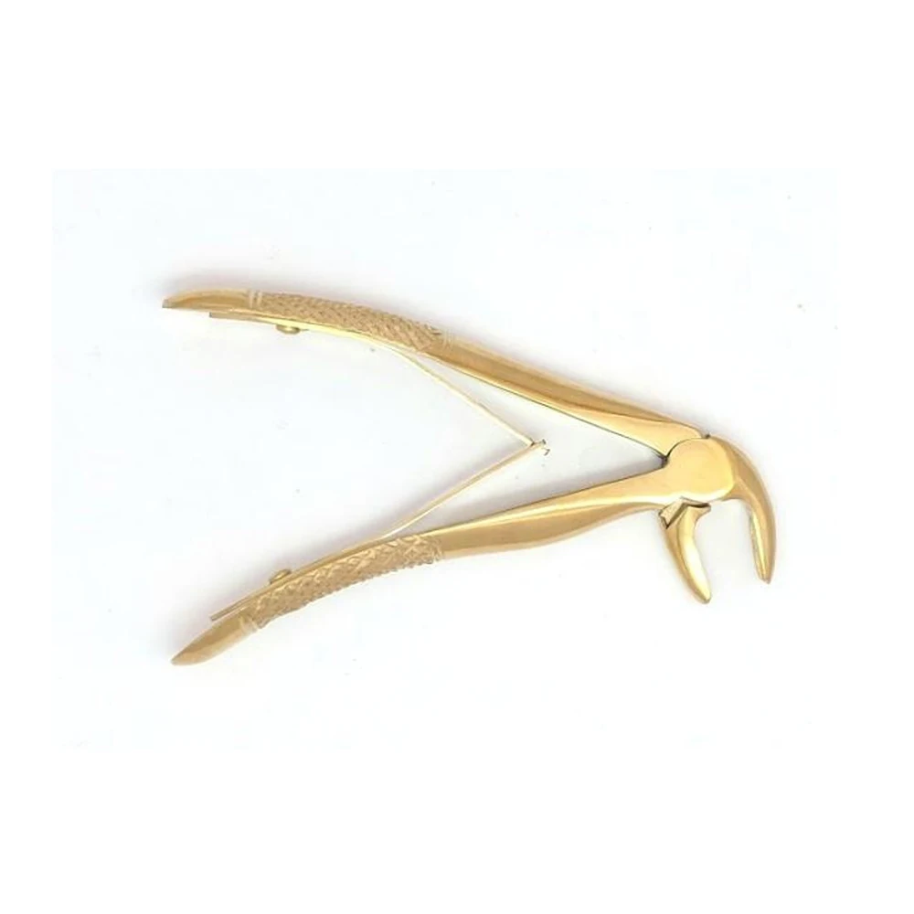 Dental Tooth Extraction Forceps Set Of 7 Gold Plated For Baby Teeth ...