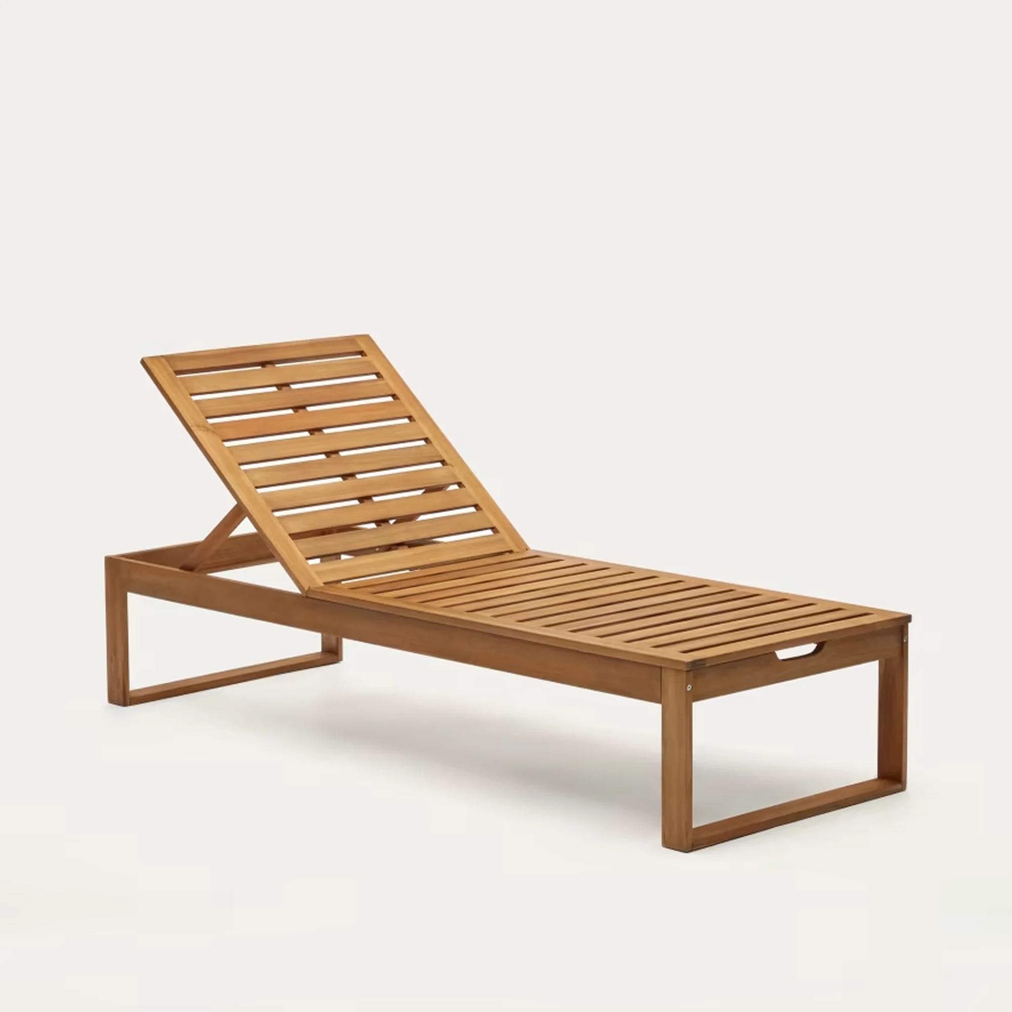 Outdoor Sun Lounger Solid Teak Wood With Comfortable Design - Elmira ...