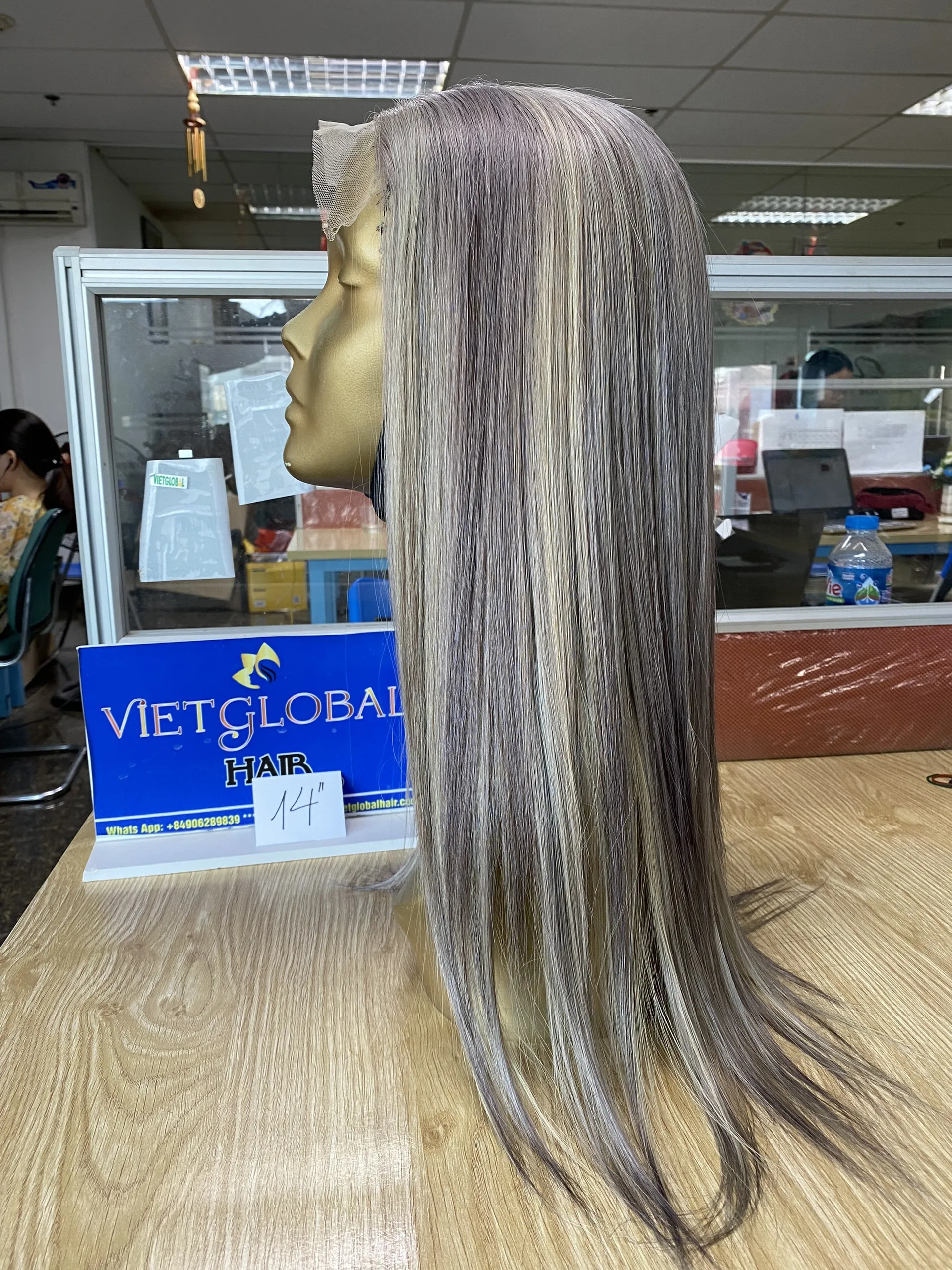 Piano Grey Color Straight Lace Wig Hair Raw Vietnamese Hair Human Hair ...