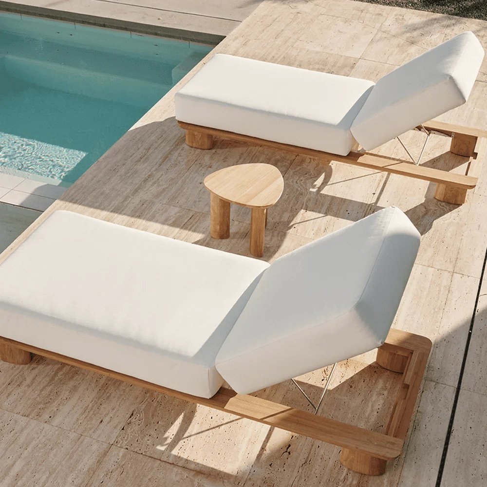 Swimming Pool Sun Loungers - Durable Solid Wood Furniture