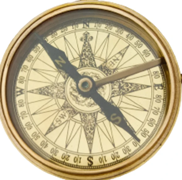 Handmade Brass Magnetic Flat Pocket Compass - Vintage Gift