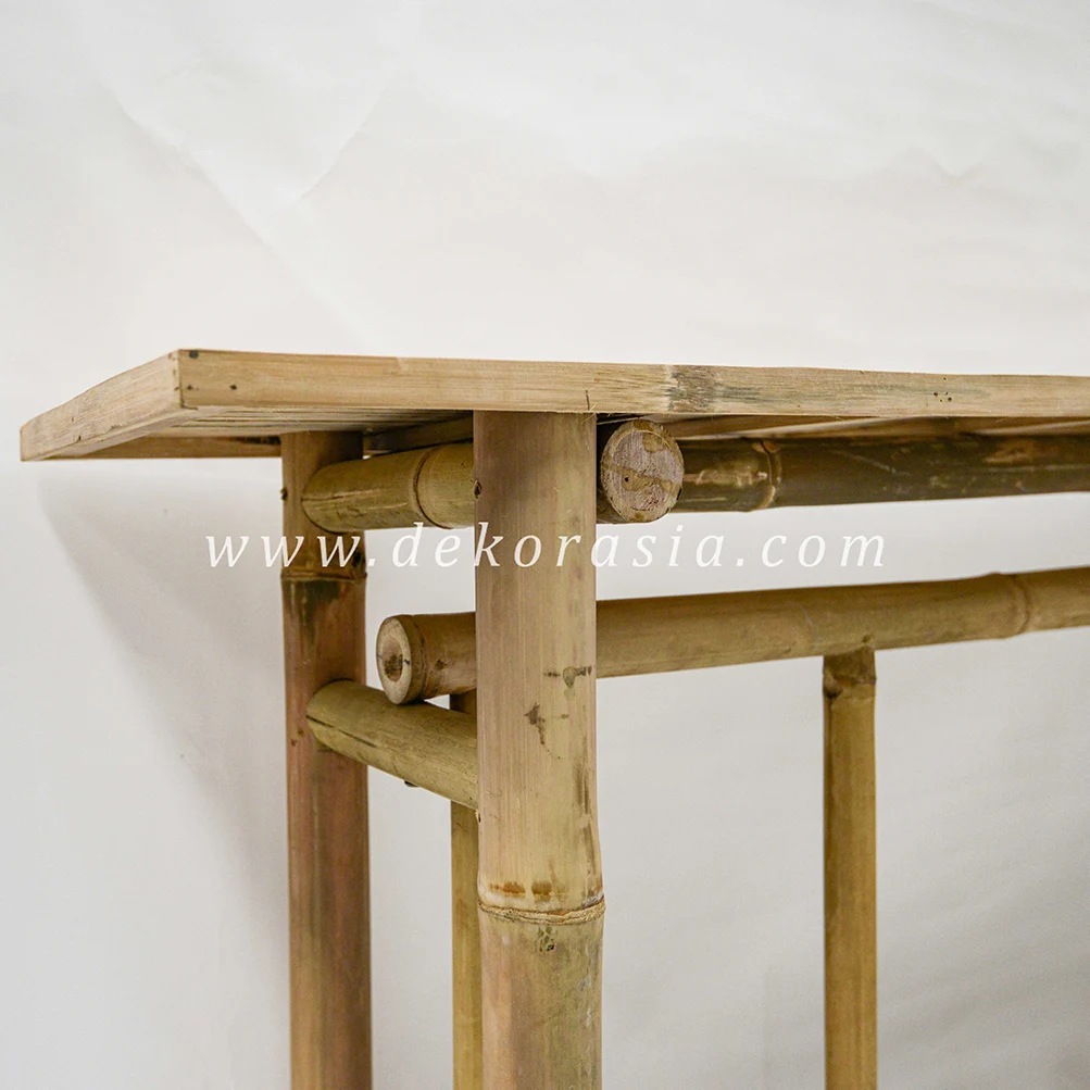 Contemporary Luxury Console Table Natural Bamboo MDF Wood Modern Home ...