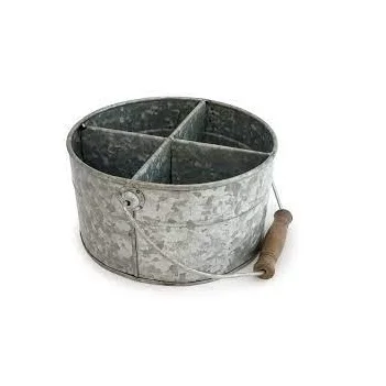 Premium Quality Oval Galvanized Metal Caddy With Dividers Custom Design ...