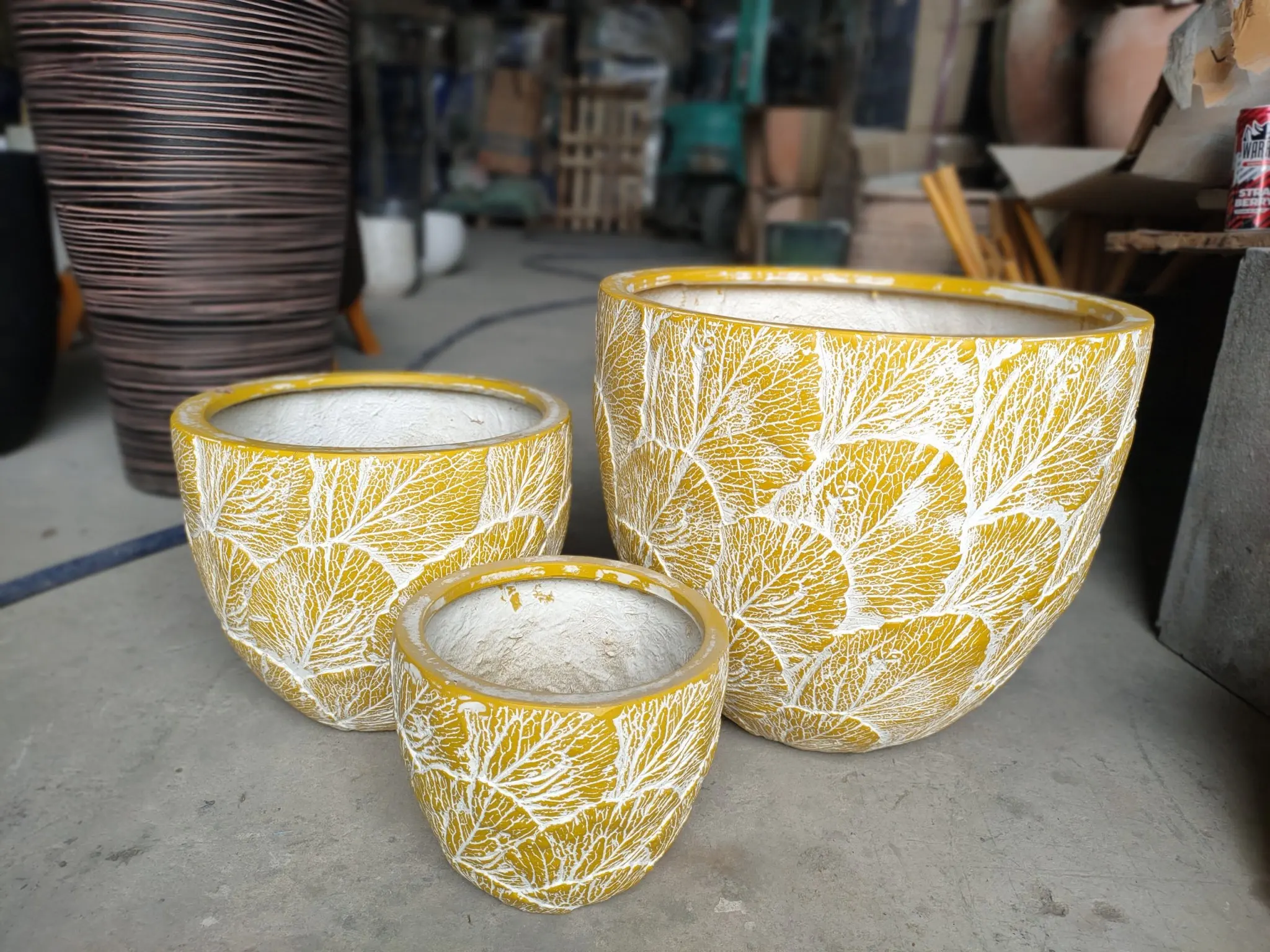 [ruby Linh]- Wholesale Big Round Ball Fiberstone Pot Planter Large ...