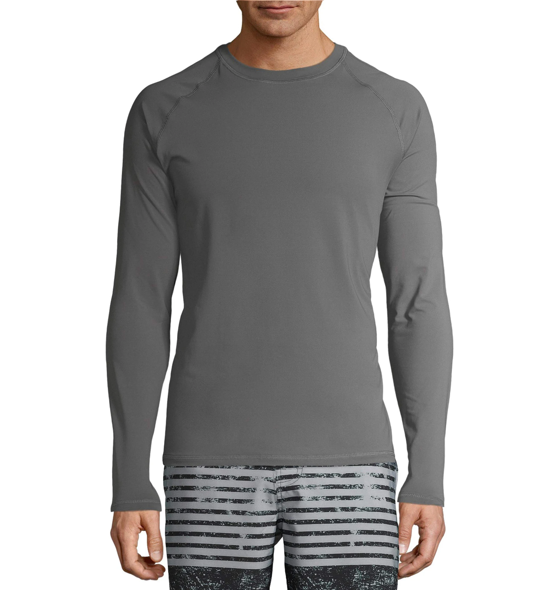 Men's Long Sleeve Loose Fit Rash Guard Surf Shirt Sports Swimwear Rash ...