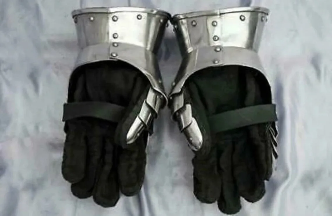 Medieval Knight Mitten Gauntlets Combat Armour Hand Warrior Steel ...