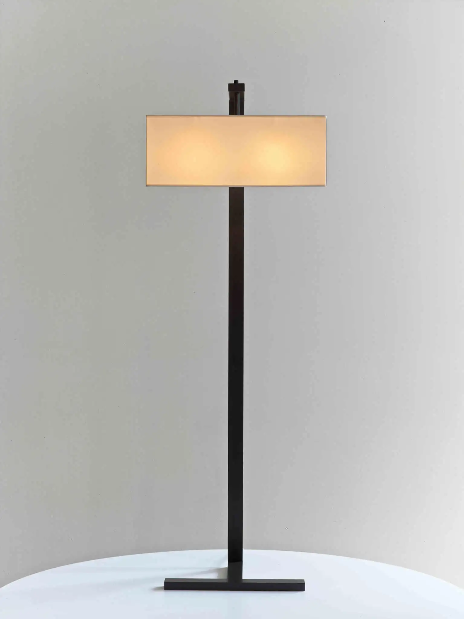 Modern Lighting Iron Floor Lamp Black Powder Coated Frame White Fabric ...