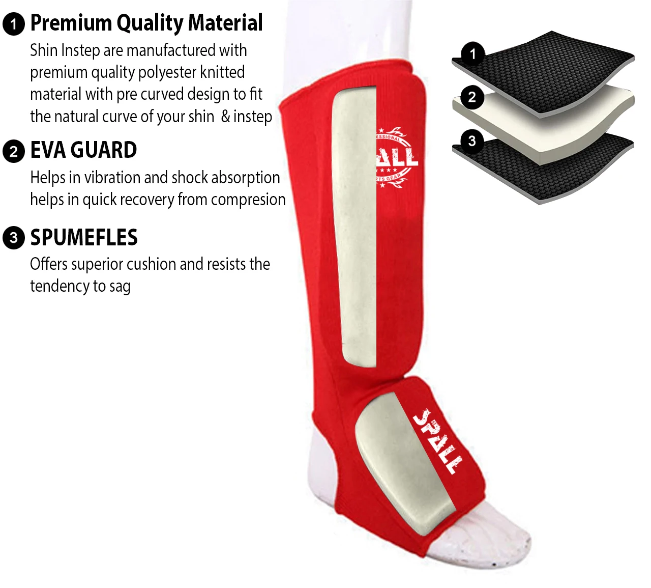 Shin Guard For Bjj Karate Sparring Kickboxing Martial Art Mma Boxing ...