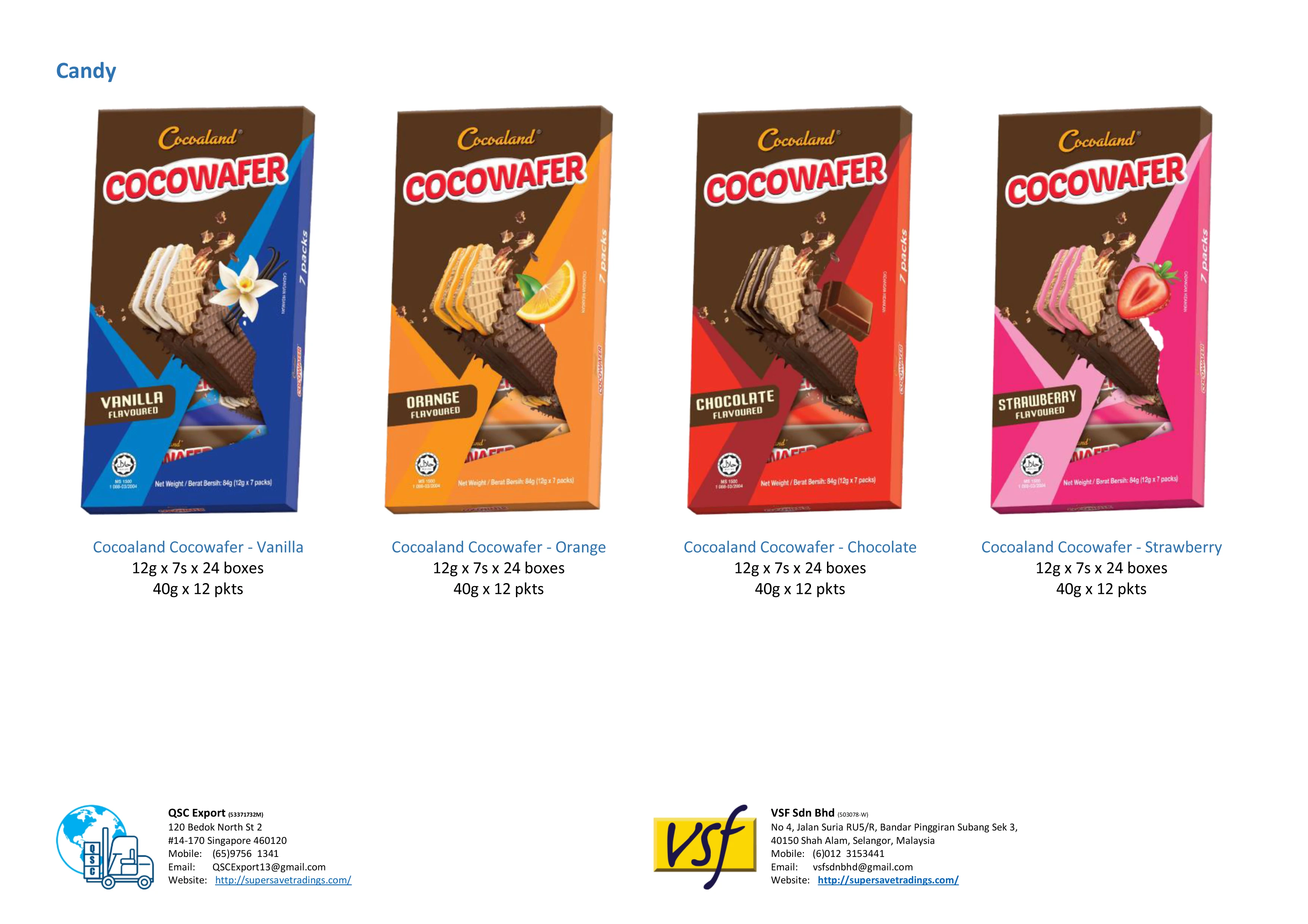 Cocoaland Cocopie - Chocolate 150g X 24 Pkts / 250g X 12 Boxes