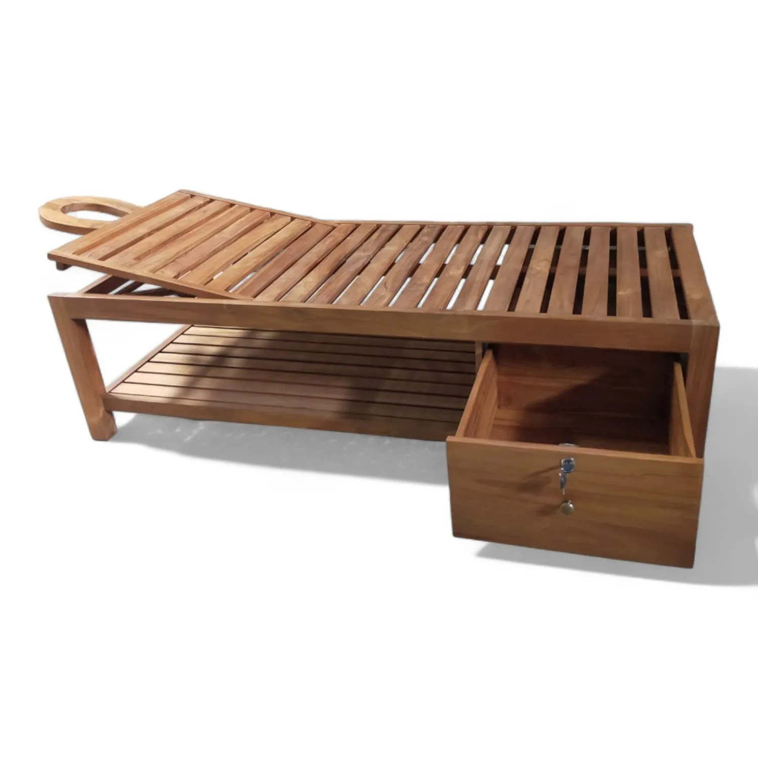 Teak Wood Massage Table Headrest for Bed with Shelves and Drawers ...
