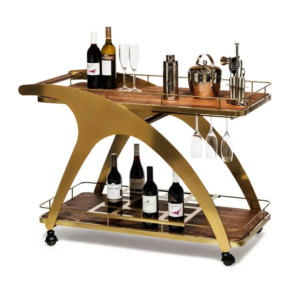 Kitchen Serving Trolley with Wheels bar Cart Home Catering Hotel ...