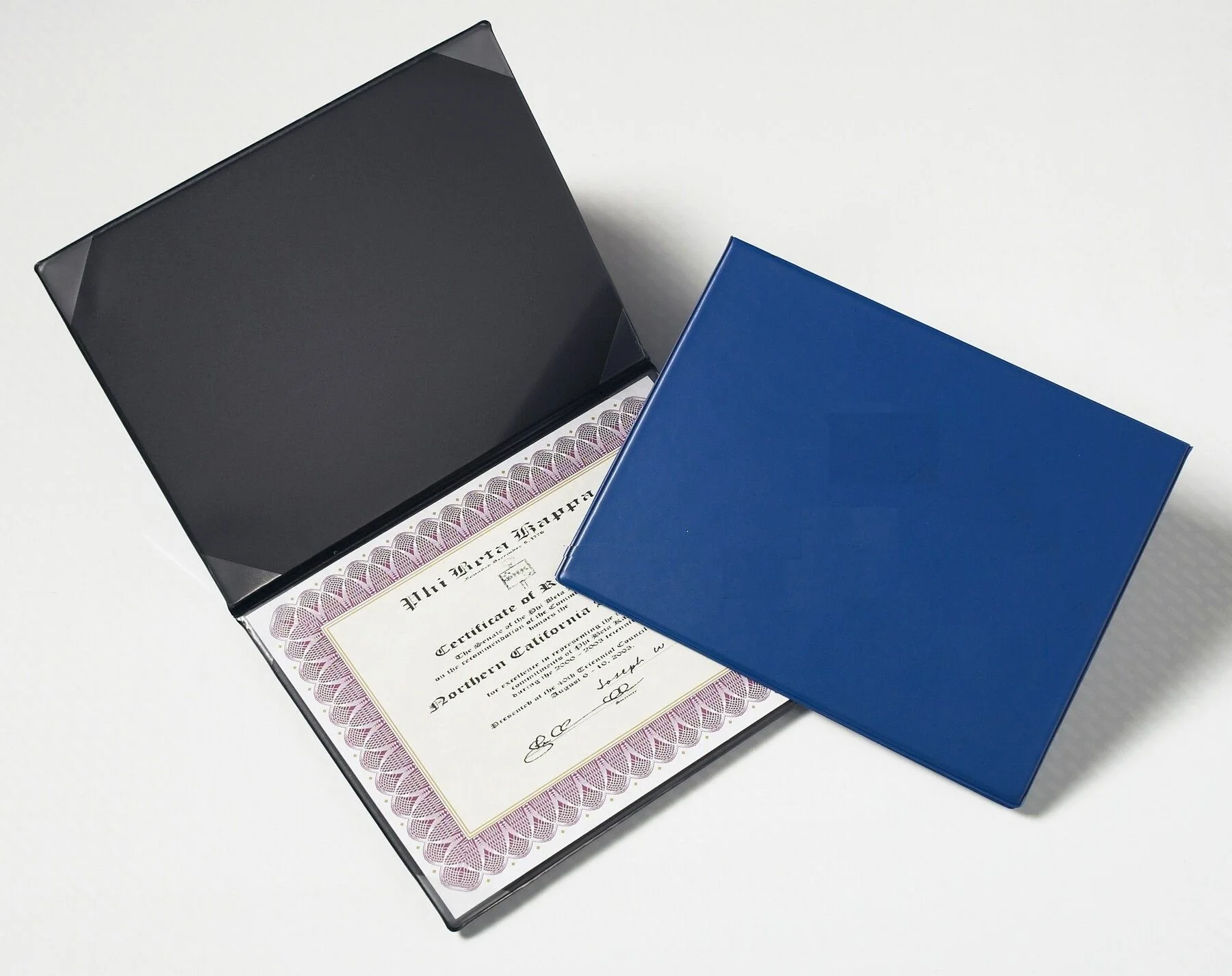 Durable Royal Blue Diploma Certificate Cover - A4 Leather