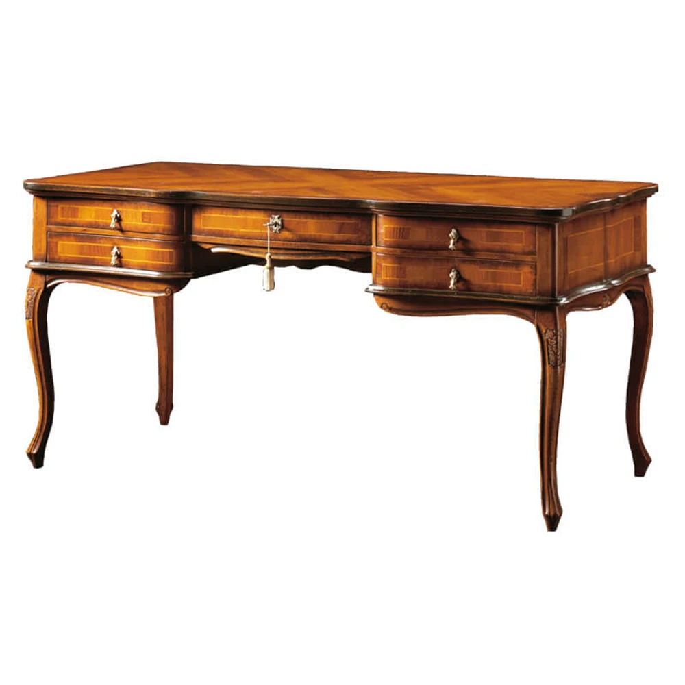 Morgana Is Baroque Desk With Herringbone Walnut Veneered Top And Maple ...