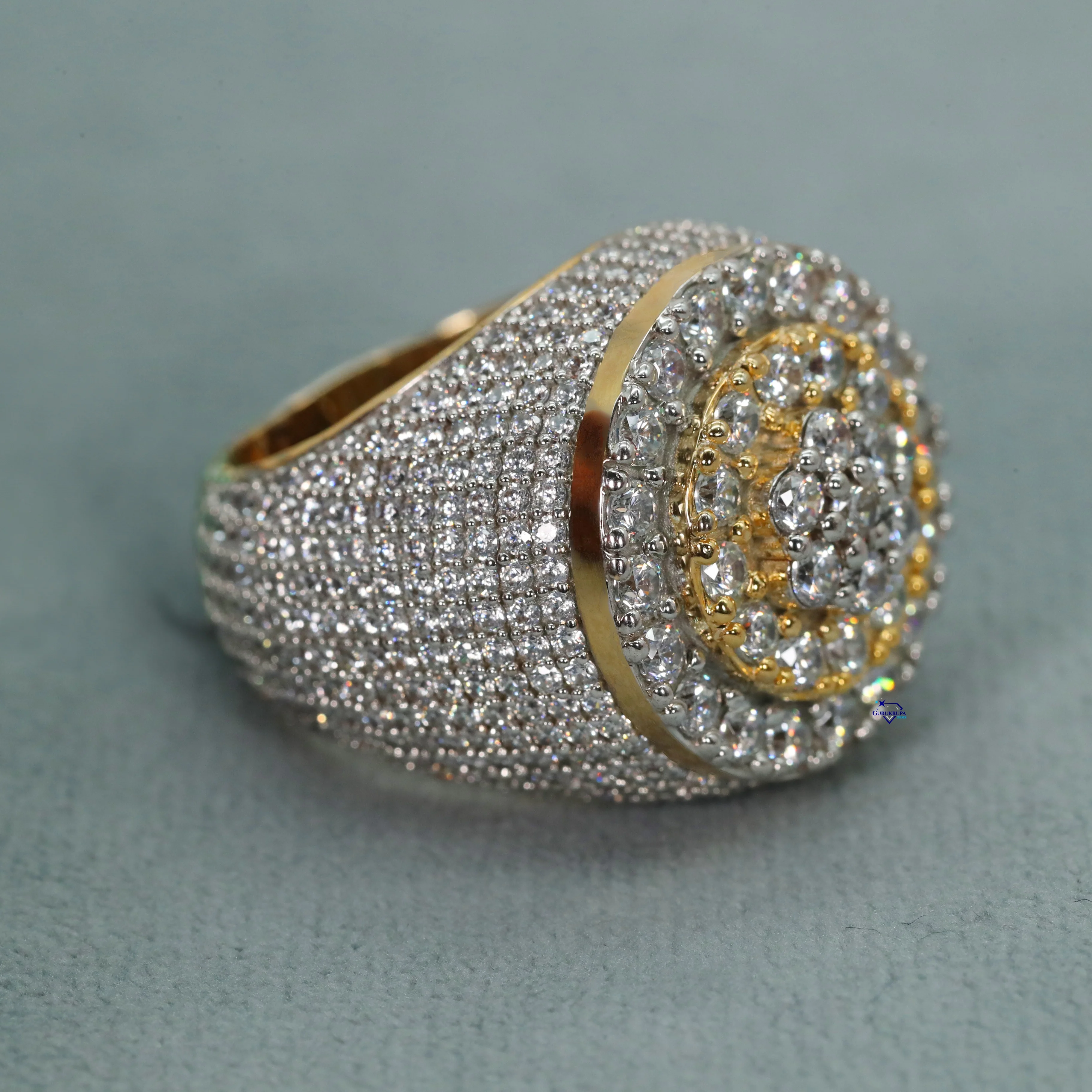 Shine Bright With Our Sparkling Hip Hop Ring For Men Featuring Labgrown ...