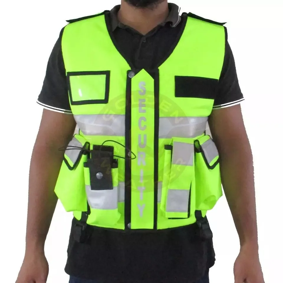 OEM Design Green Color Security High Visibility Reflective Vest