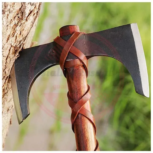 Professional Double Headed Multi-purpose Wooden Handle Damascus Steel ...