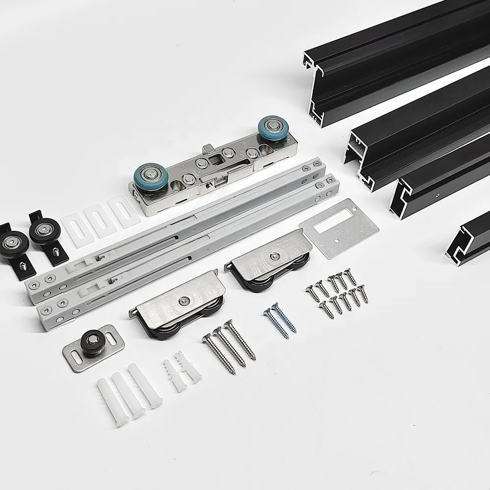 Magic Wall Mount Invisible Glass Sliding Roller Door System