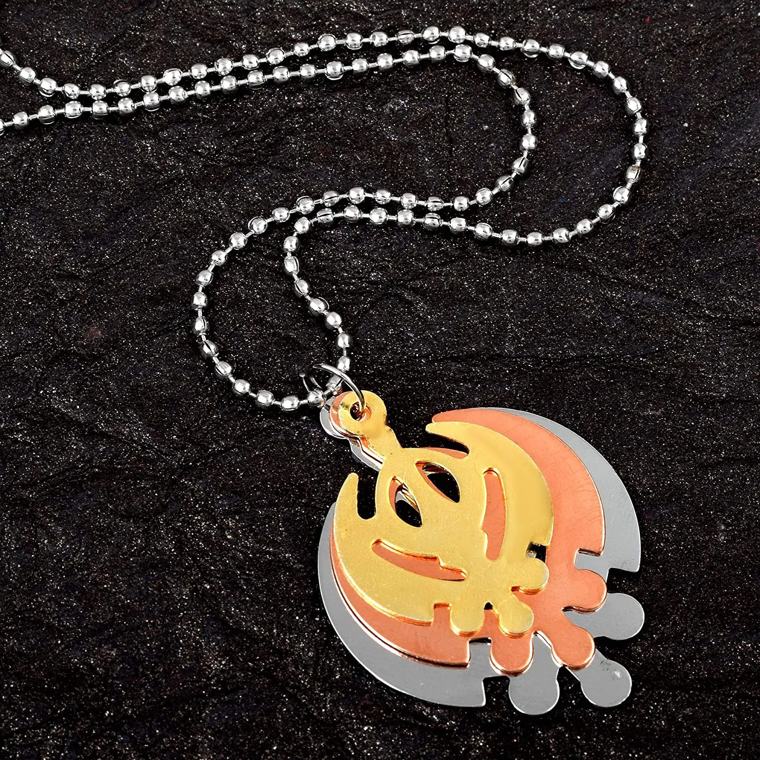 3 Color Sikh Sardar Sikhism Punjabi Khanda Chain Pendant Locket ...