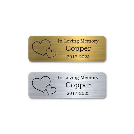 Metal Memorial Names Plates Customized Cremation Urns Name Plates With ...