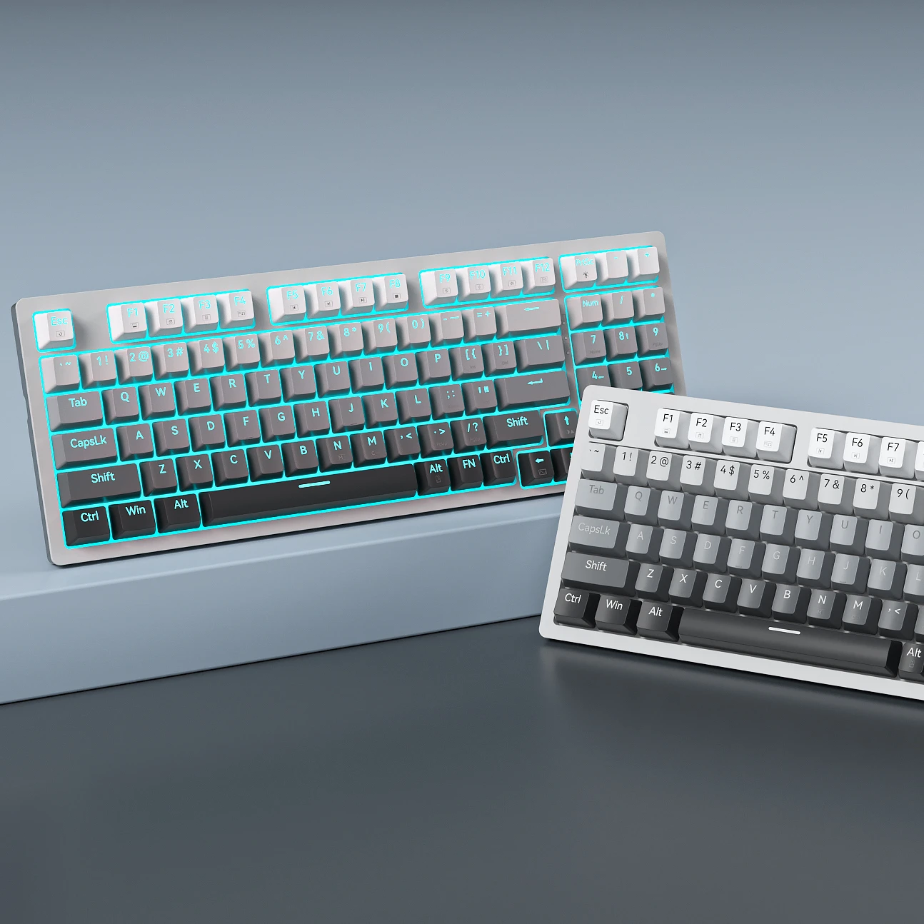 90% Keyboard 94 Keys Hot Swappable Blue Red Switch Pbt Keycaps Computer ...