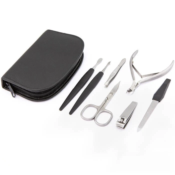 Genuine Leather Manicure Pedicure Spa Nail Instruments Zipper Case ...