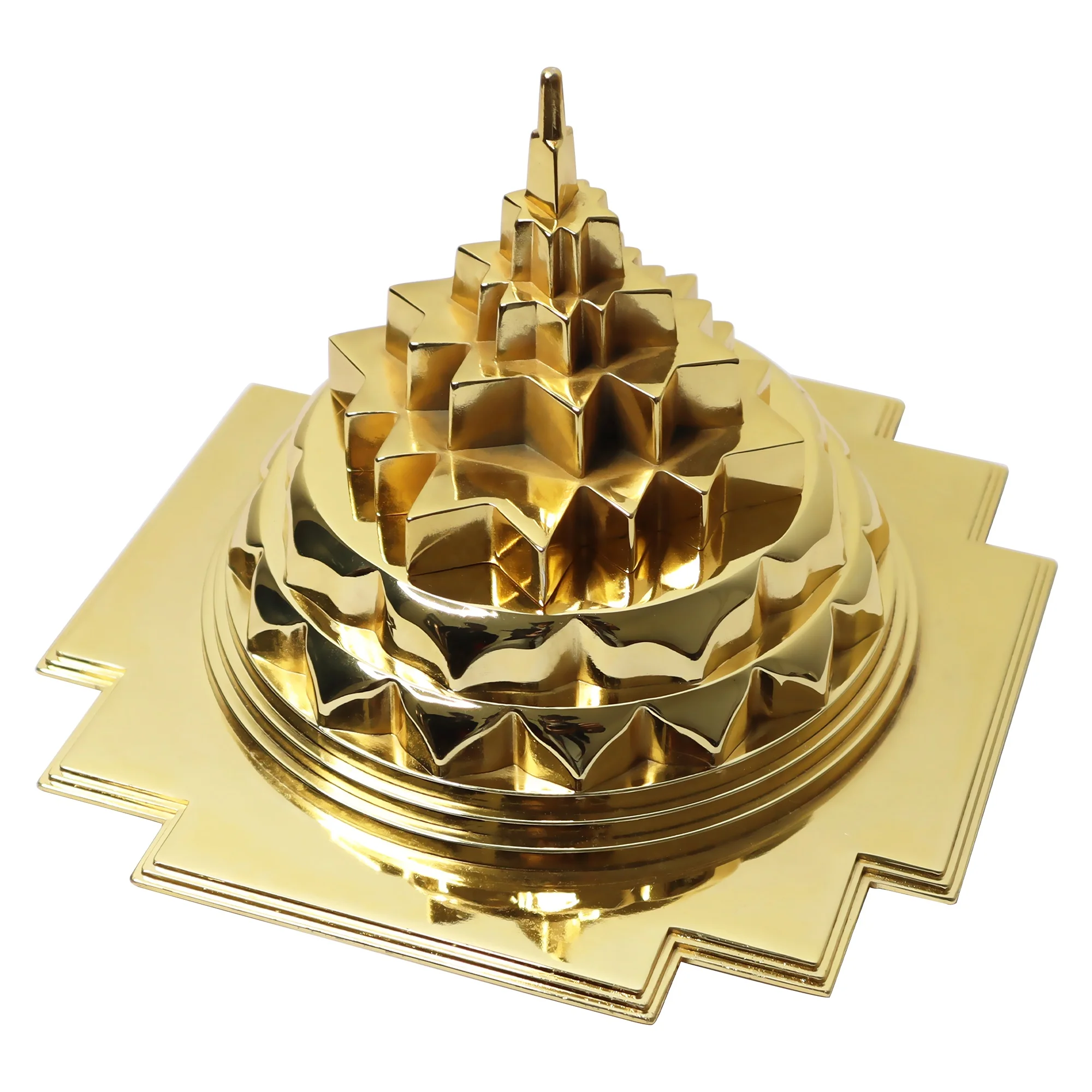Meru Shri Yantra - Wealth & Success Brass Metal Energized