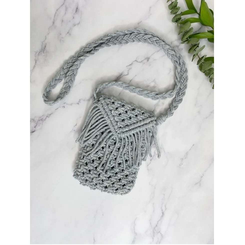 Bohemian Macrame Mobile Sling Bag Pocket Wallet Hand Purse Clutch ...