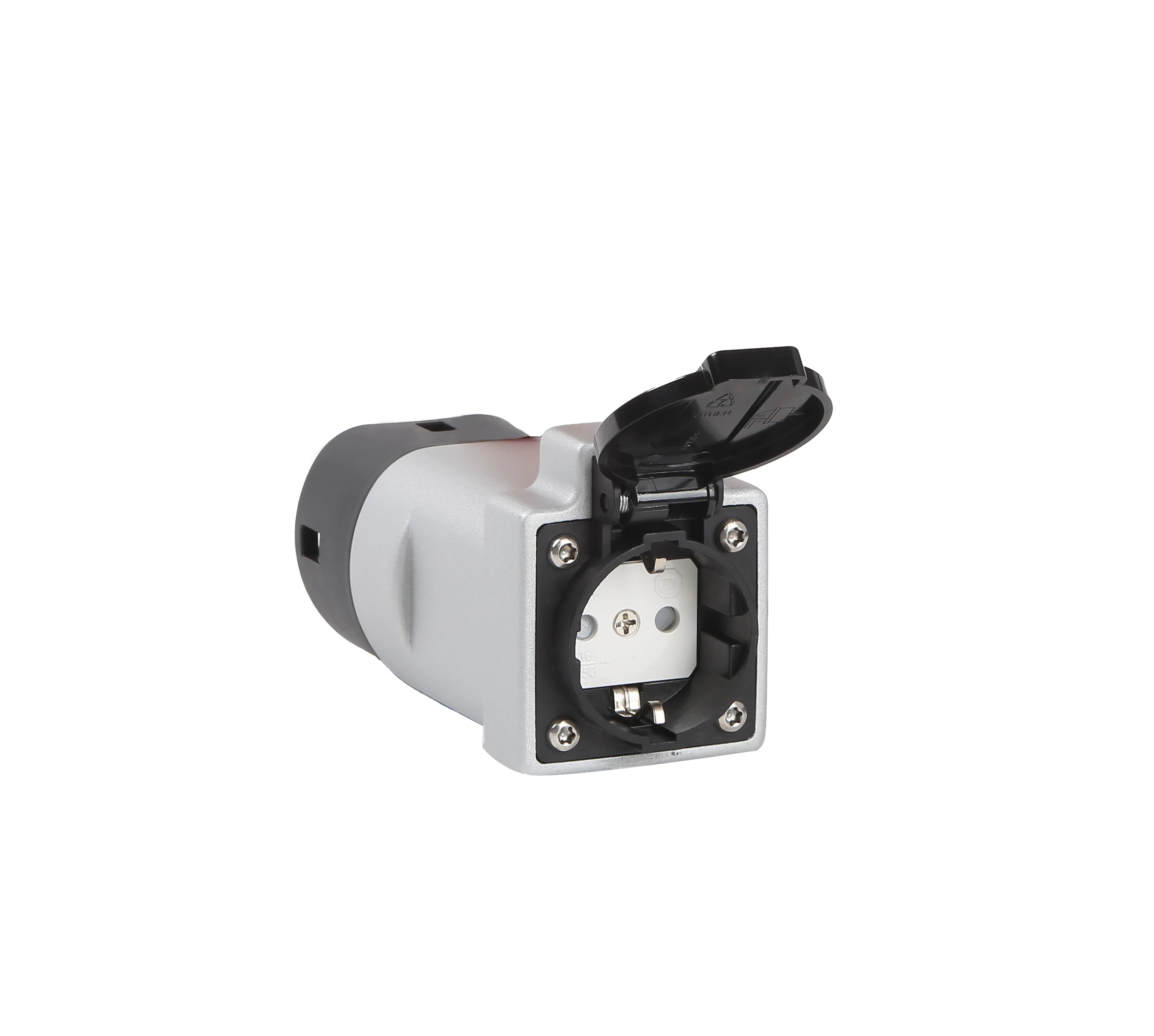 Portable Type 2 Plug to Schuko Socket Charging Adapter