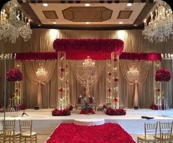 Precious Golden Look Fiber Wedding Mandap Wedding Stage Decoration ...