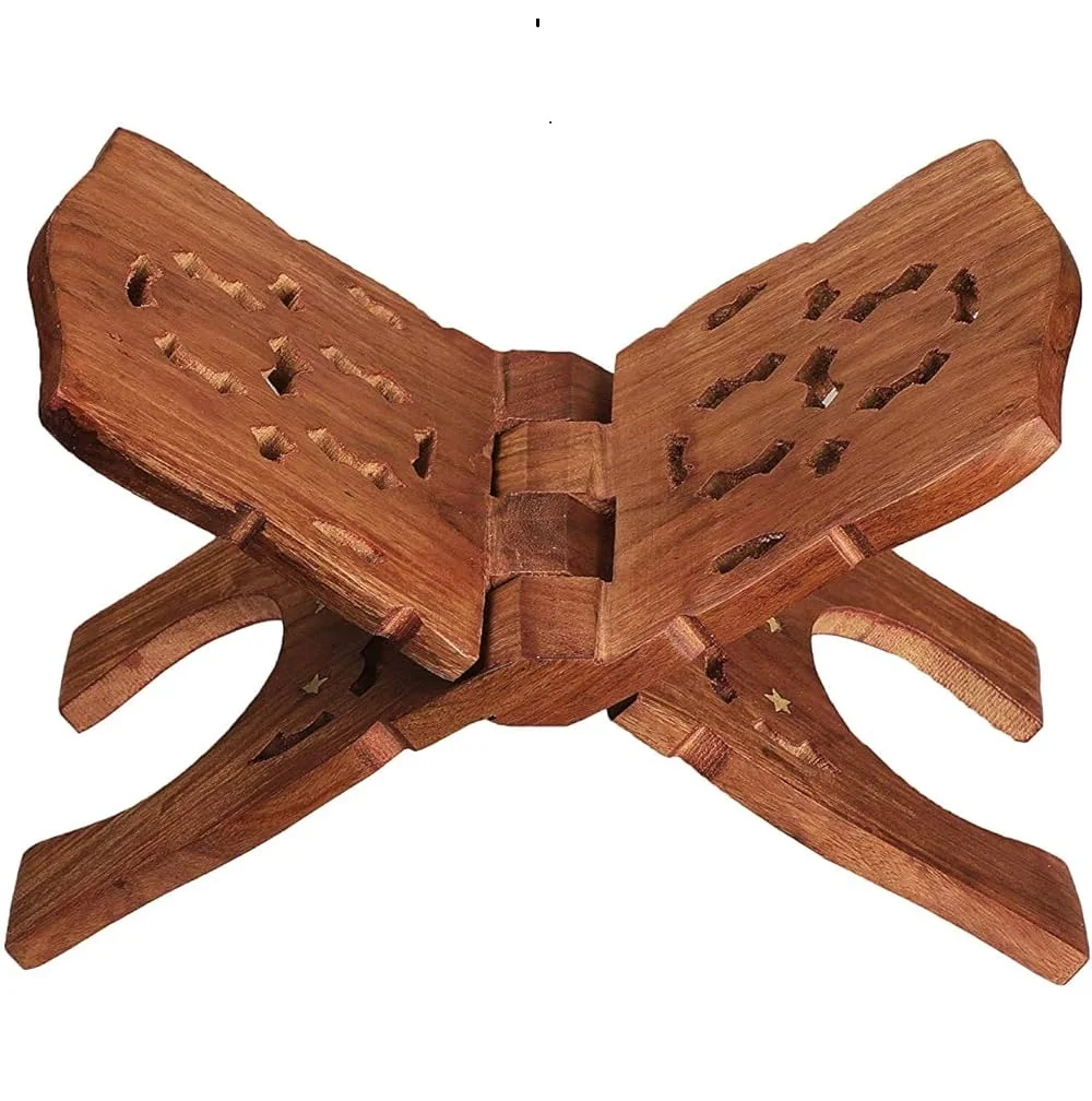 Wooden Handmade Carved Wooden Holder Quran Bible Geeta Holy Book Holder ...