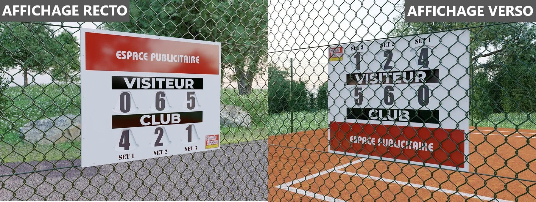 Manual Scoreboard Compact Double Sided 80 X 60 Cm For Tennis Padel ...