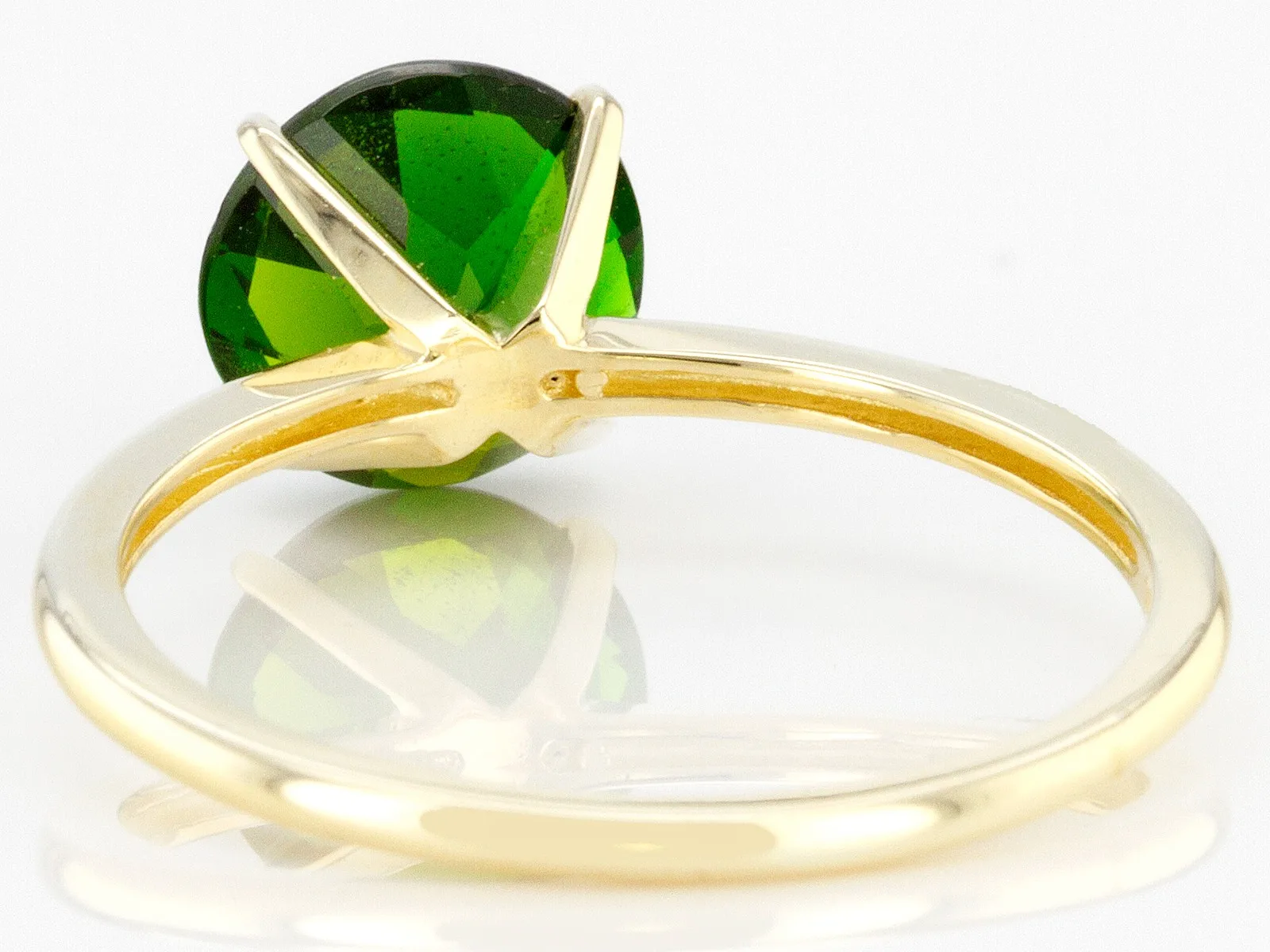 Glowing Green Chrome Diopside 10k Yellow Gold Solitaire Ring | A Stunning Representation Of ...