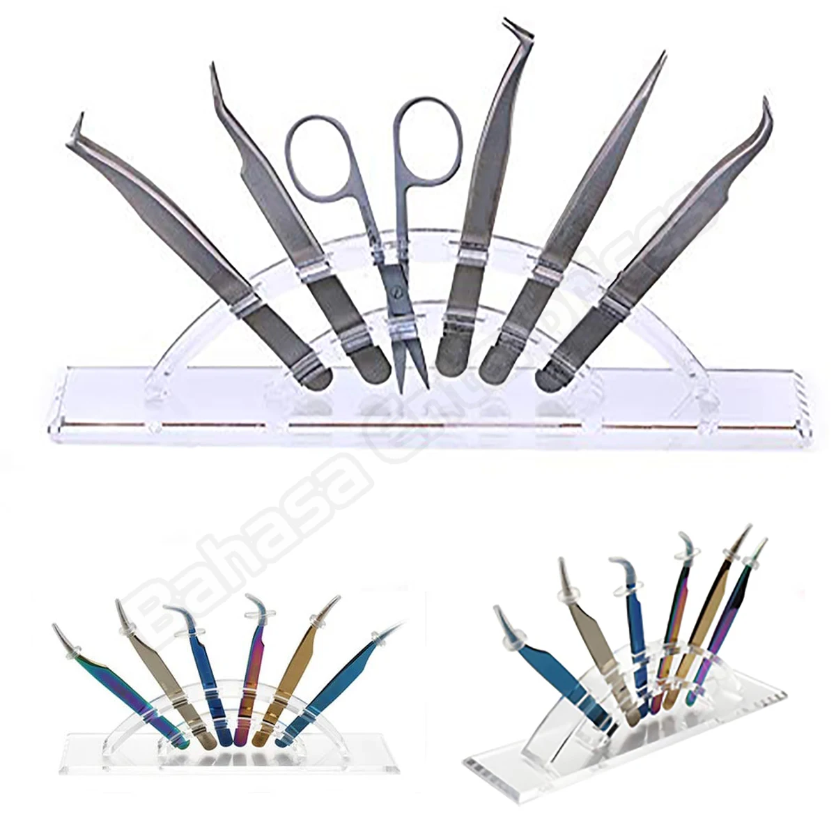 Tweezers Storage Box Transparent Acrylic Grafting 6 Holes Eyelash ...