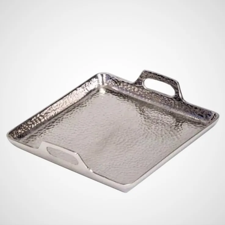 Silver Serving Tray Rectangular Design Food And Drink Metal Serving ...