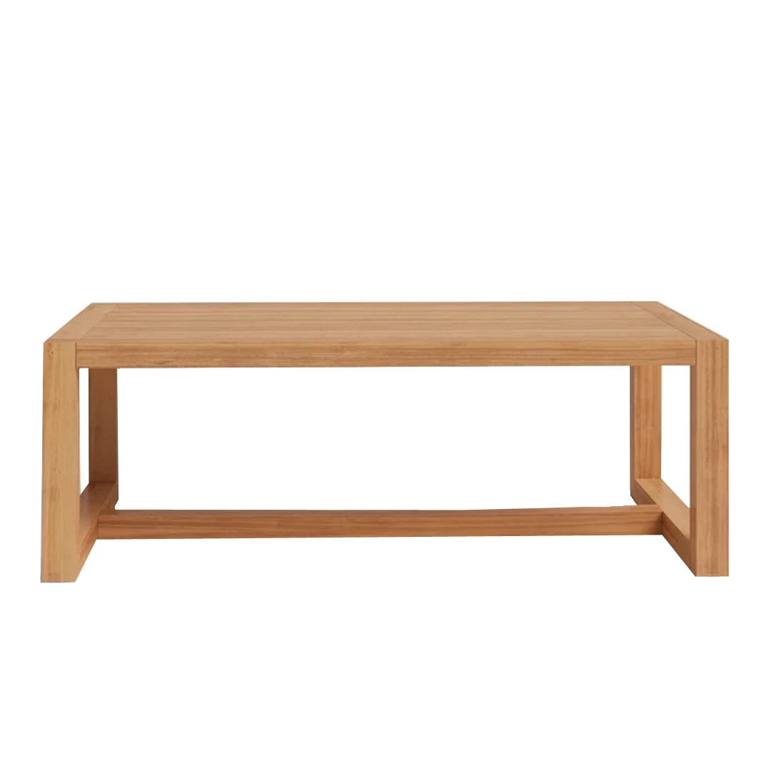 Teak Solid Wood Coffee Table With Rectangular Top Table And Rectangular Legs Angular Design ...