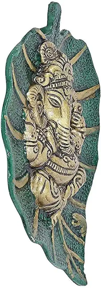 Wall Hanging Metal Ganesh Face On Pipal Leaf Decorations For Wall Of ...
