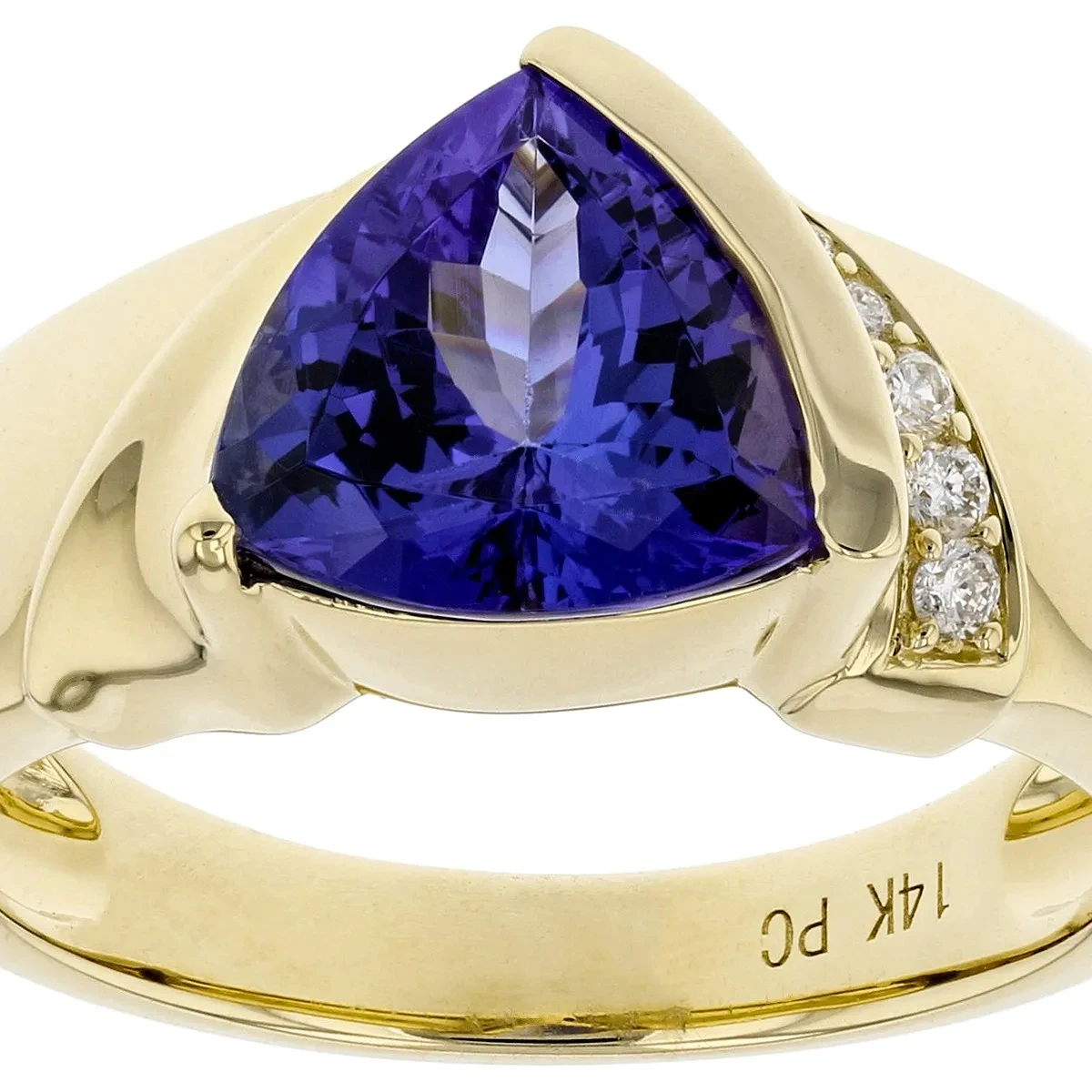 Cerulean Splendor: Blue Tanzanite 14k Yellow Gold Ring | Elegant Fine ...
