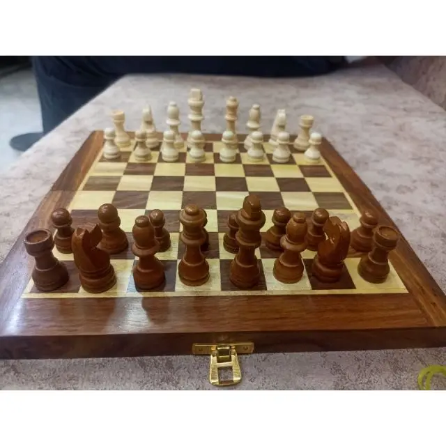 Wooden Chase Board With Box Style Folding Foldable Chess Handmade ...