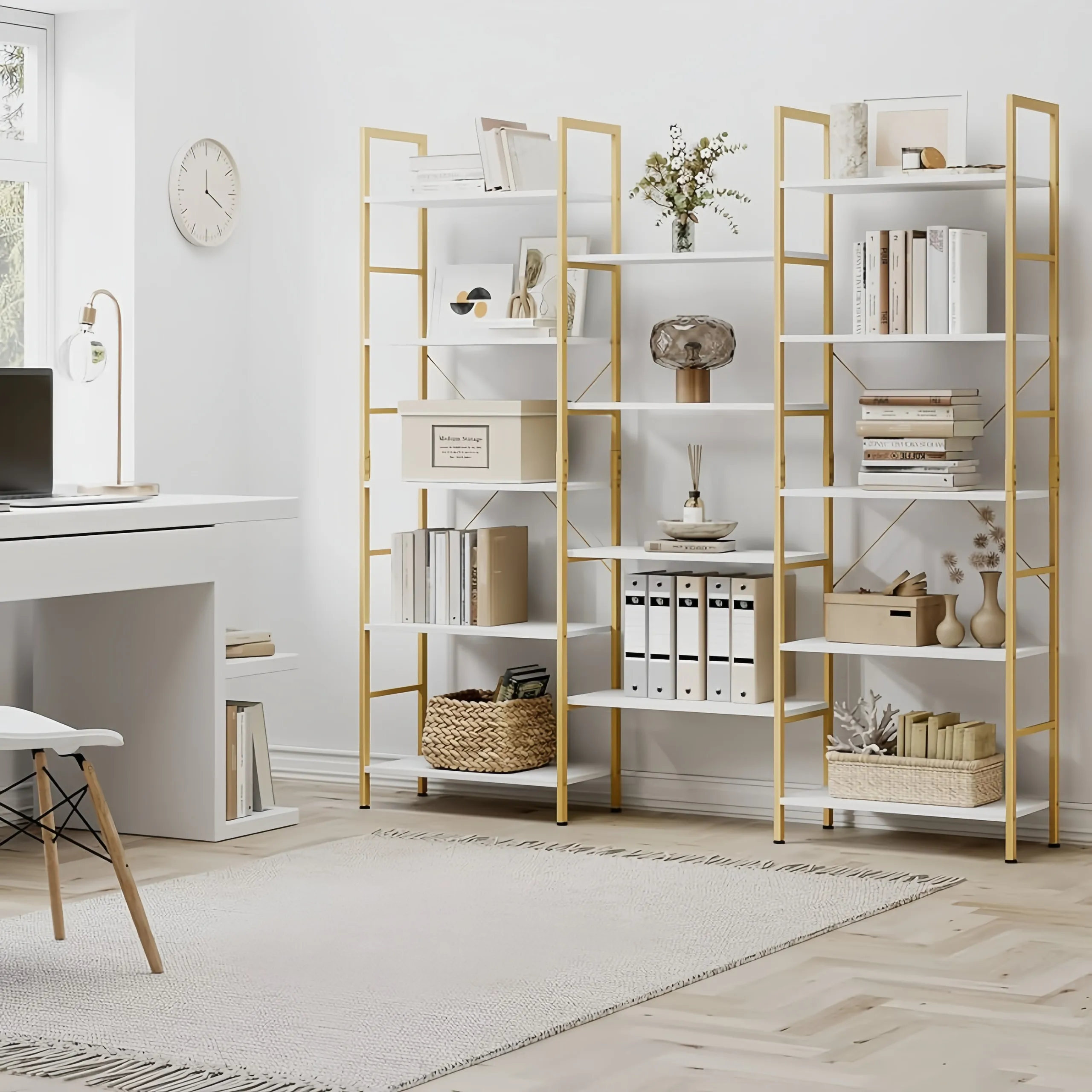 Customized Tiers Design Modern Display Rack and Metal Frame Bookshelf ...