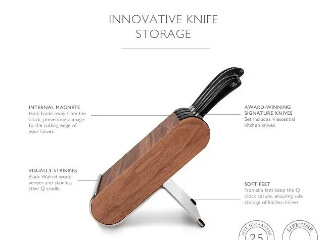 Wooden Knife Display Stand Knives Set With Black Color Handle ...