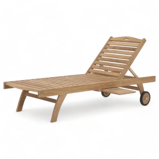 Modern Design Teak Sun Lounger Comfortable Outdoor Solid Wood Sunbed ...