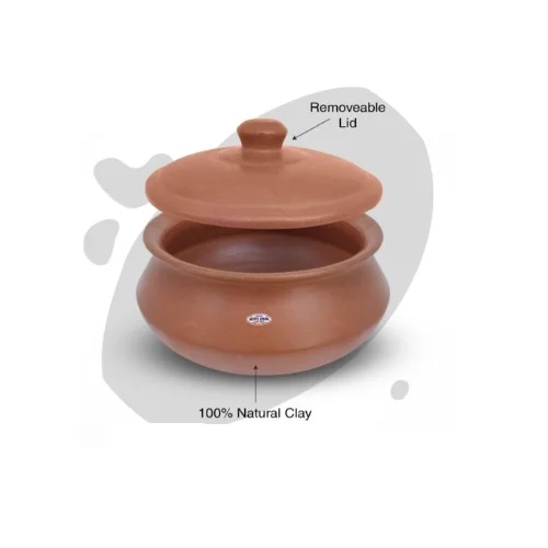 Indian Made Terracotta Clay Cookware With Lid & Vintage Style For ...