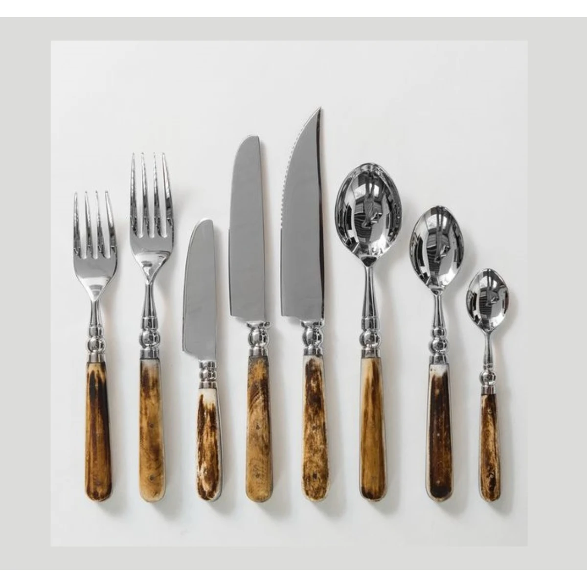 Newest Design Simple Flatware Cutlery Set With Grey Resin Handles Top ...