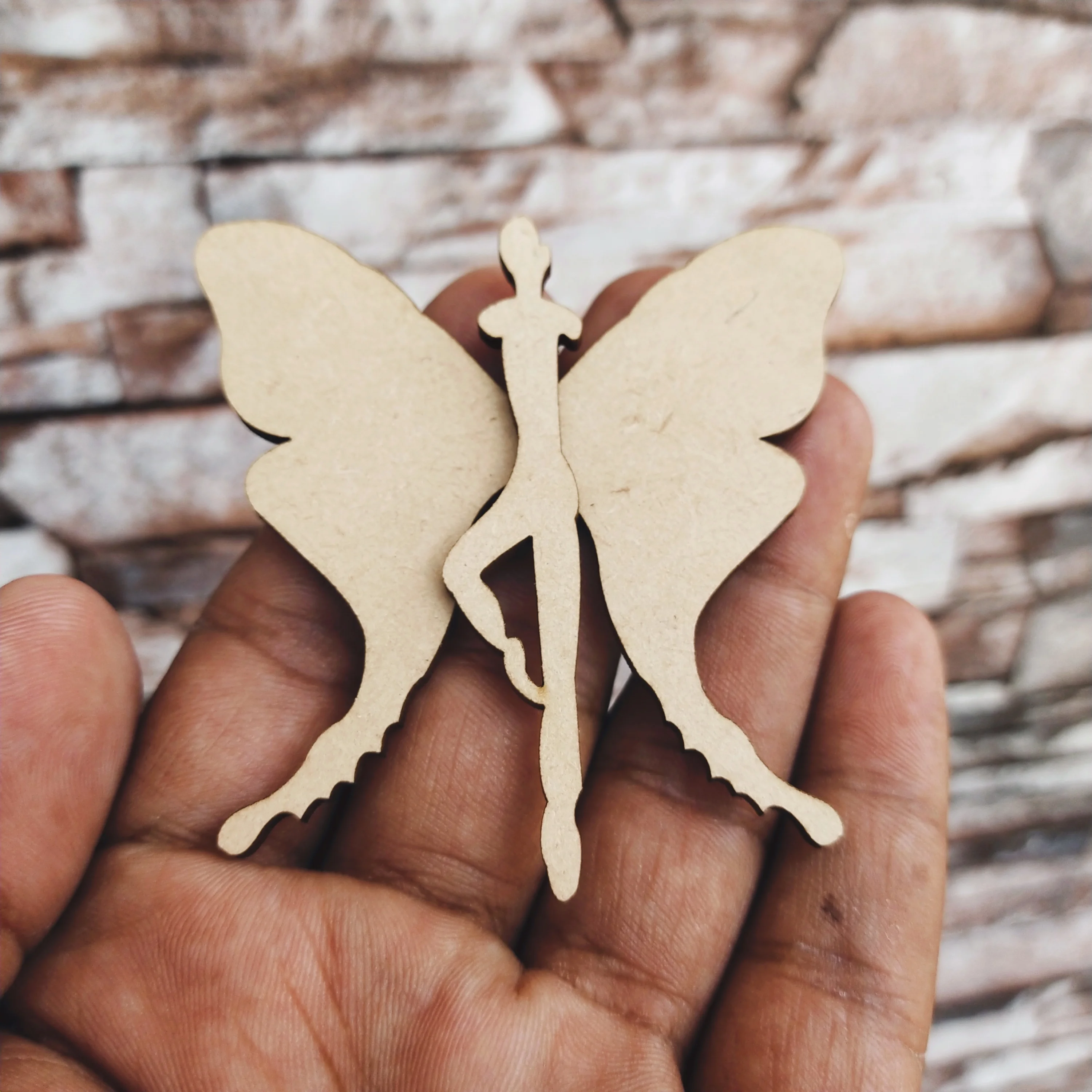Natural Laser Cut Wooden Butterfly Fairy Shaped Wood Chip Blank Wood ...